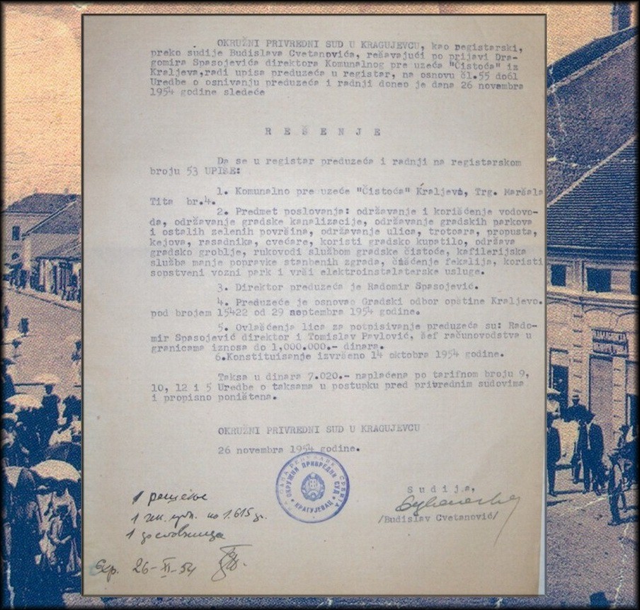 Историјат – ЈКП Чистоћа Краљево